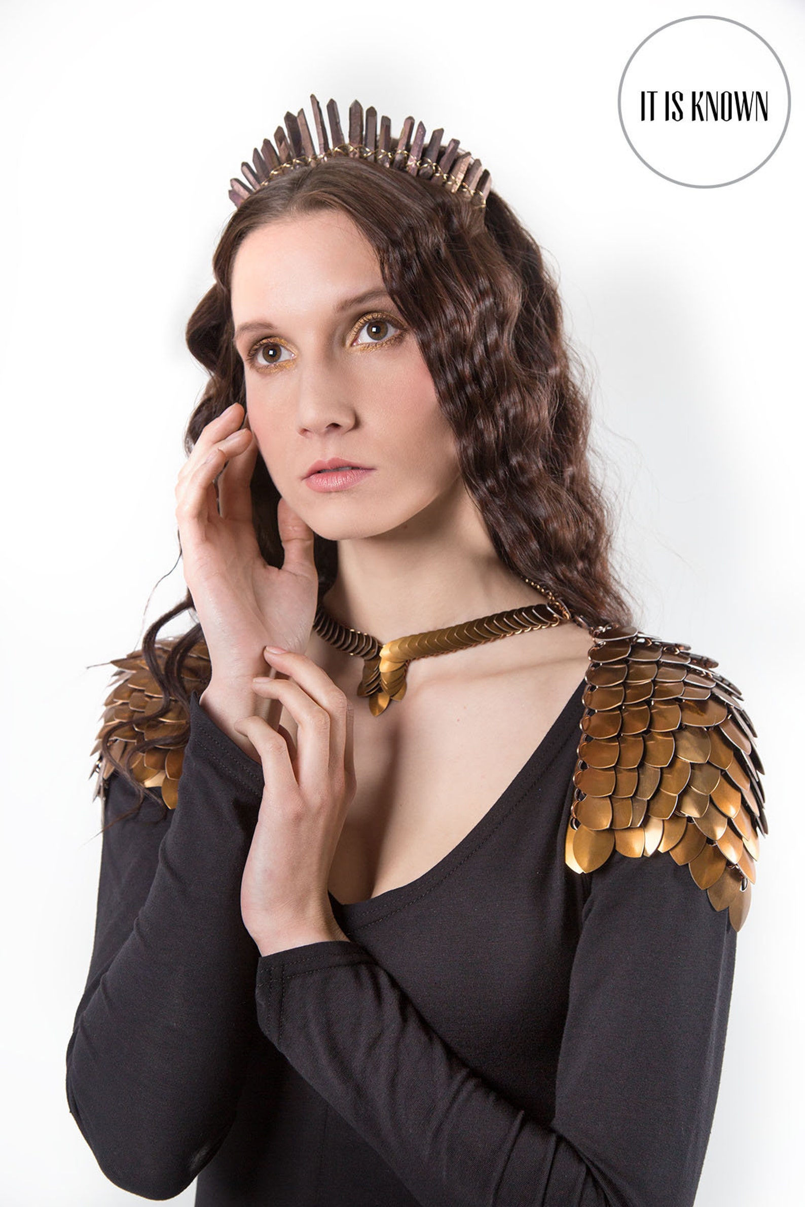 Pendragon-bronze Steampunk Scale Mail Scale Maille Pauldrons Spaulders ...