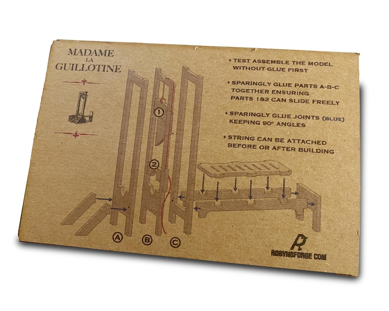 Guillotine Model - Wood & Acrylic - Build at Your Desk Kit. Retro Box ...