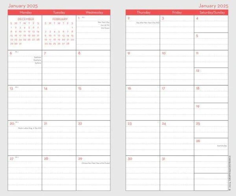 Graphique Elegant Pattern 2 Year 2025-2026 Pocket Planner - Etsy