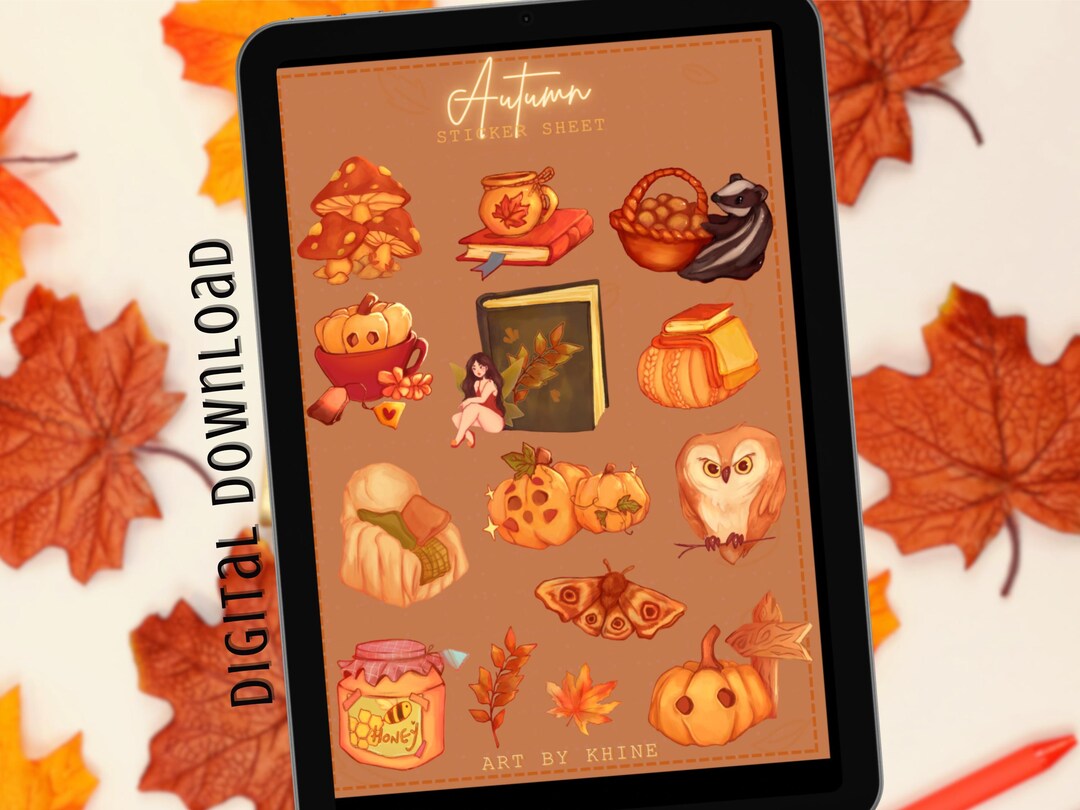 Fall Stickers PNG Bundle Digital Download Fall Stickers Clipart Digital ...