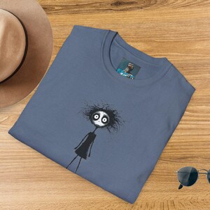 Gothic Style Dark T Shirt, Dark Character Help Cartoon Shirt, Weird ...