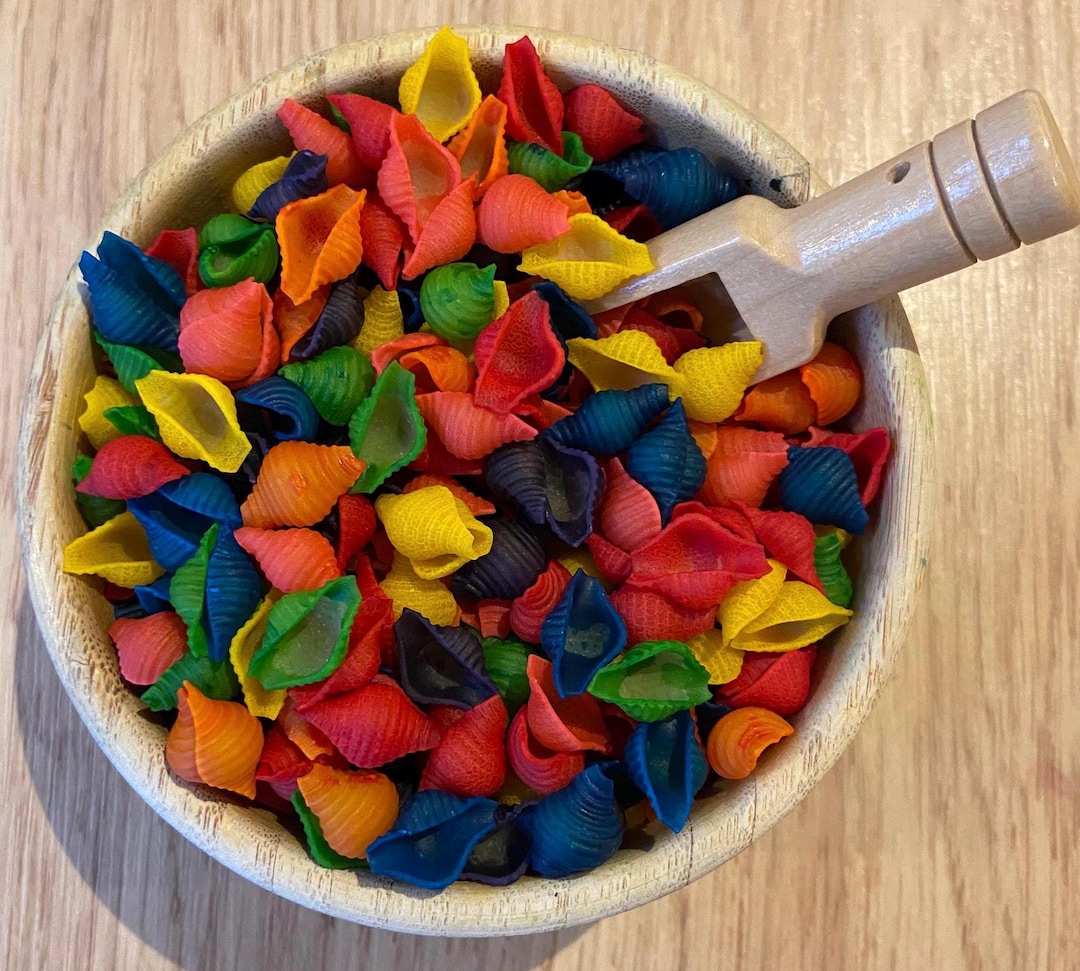 Rainbow Small Shell Sensory Pasta for Imaginative Play - Etsy UK