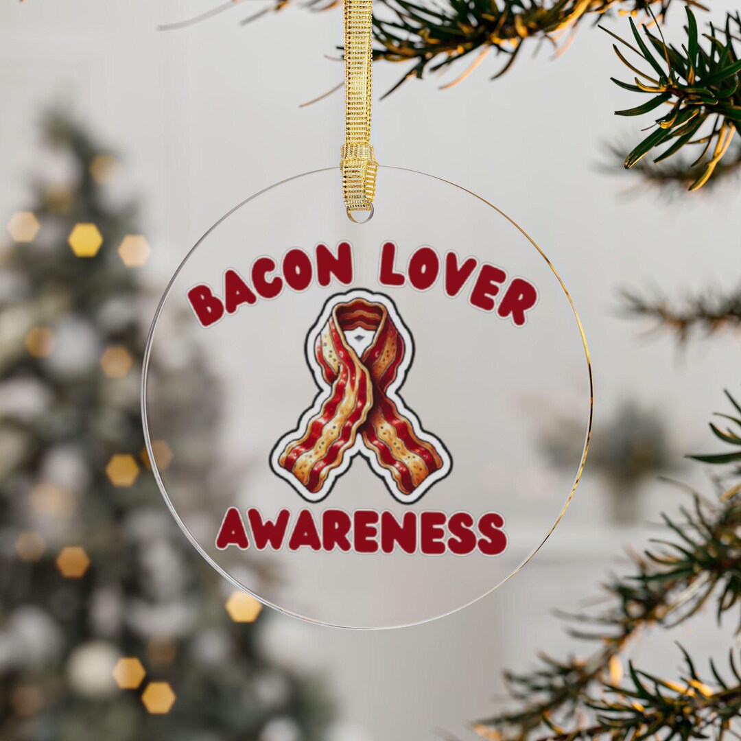 Bacon Lover Ornament: Awareness Ribbon, Foodie Christmas Decor - Etsy