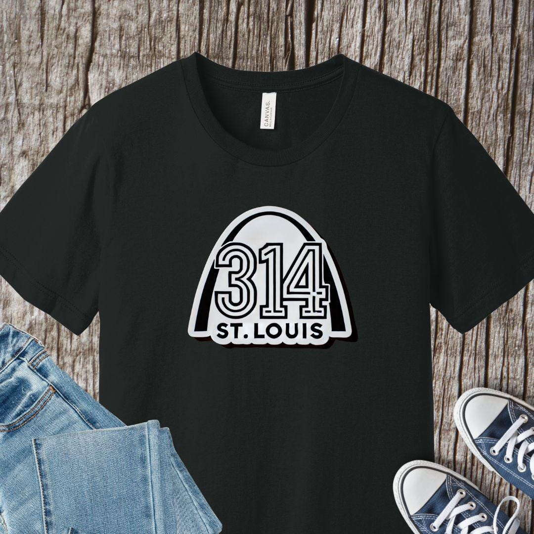 St Louis Arch Tee: Missouri 314 Area Code Unisex Jersey - Etsy