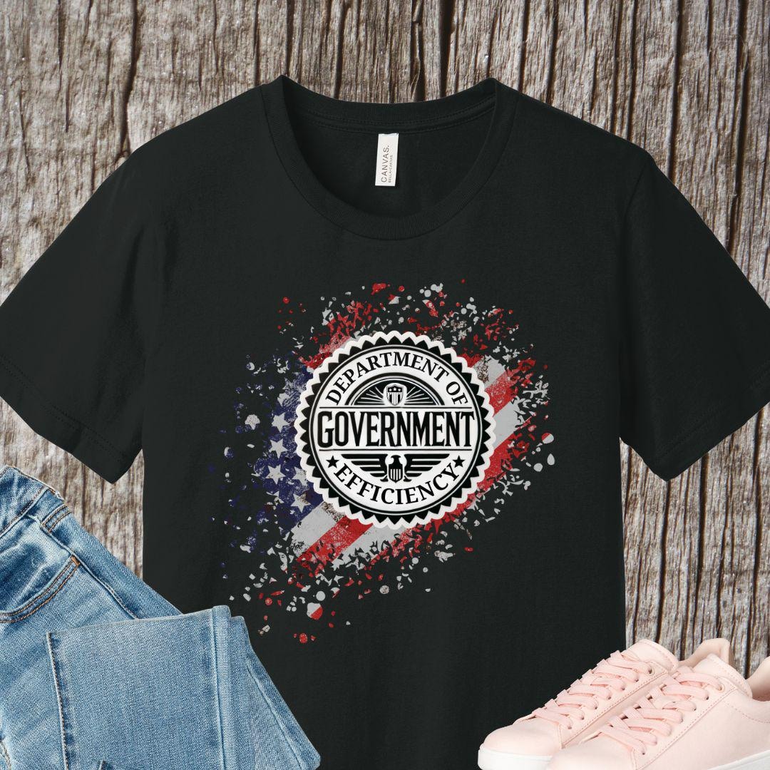 DOGE, Department of Government Efficiency Seal Tee, Eagle Flag Shirt ...