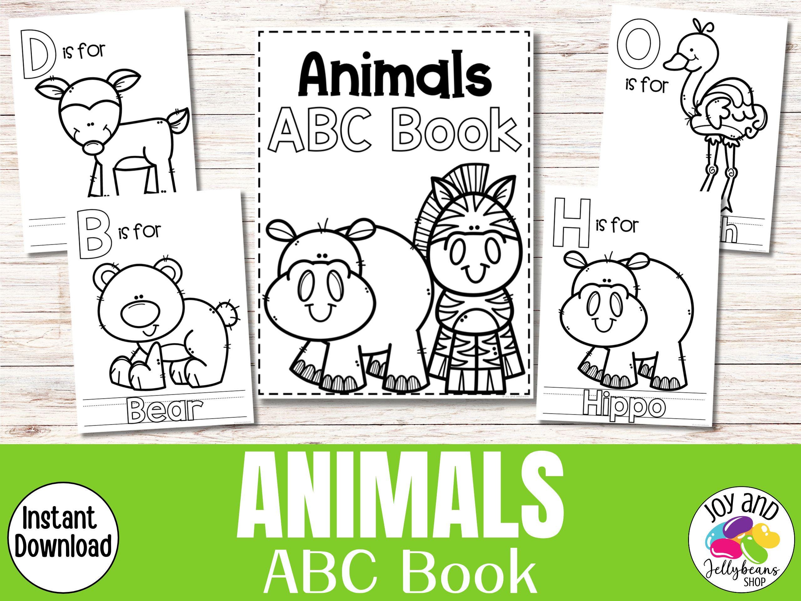 Alphabet Coloring Pages, ABC Coloring Book, Animals Coloring Book ...