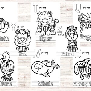 Alphabet Coloring Pages, ABC Coloring Book, Animals Coloring Book ...