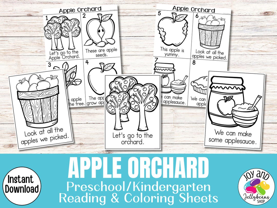 Fall Coloring Pages, Apple Orchard, Autumn Preschool, Homeschool ...