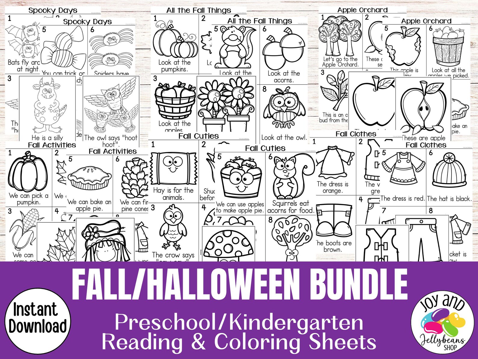 Fall Bundle, Fall Coloring Pages, Preschool Pages, Homeschool ...