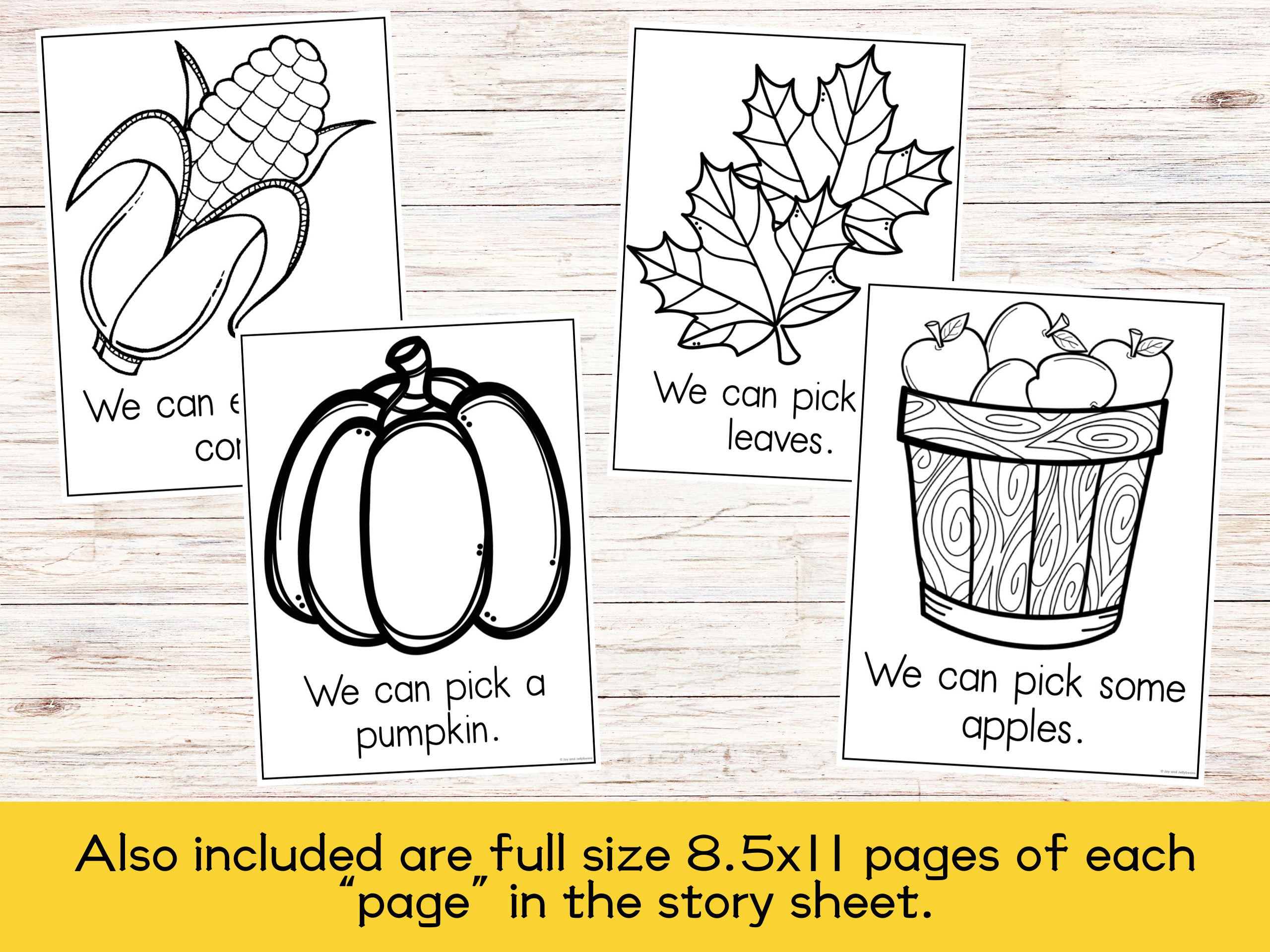 Fall Coloring Pages, Fall Activities Early Reader, Autumn Preschool ...
