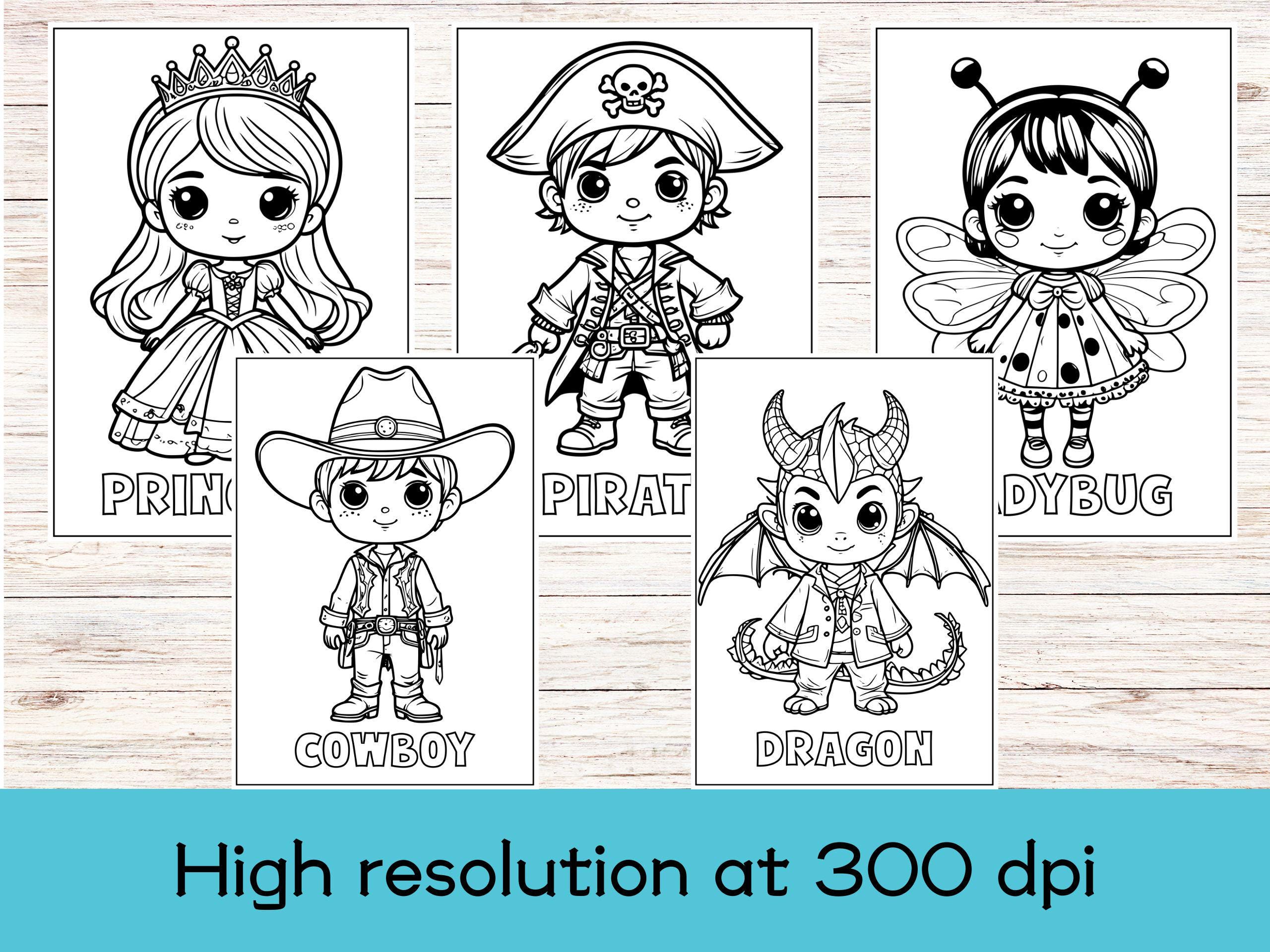 Halloween Coloring Page Set, Instant Download, Halloween Coloring ...