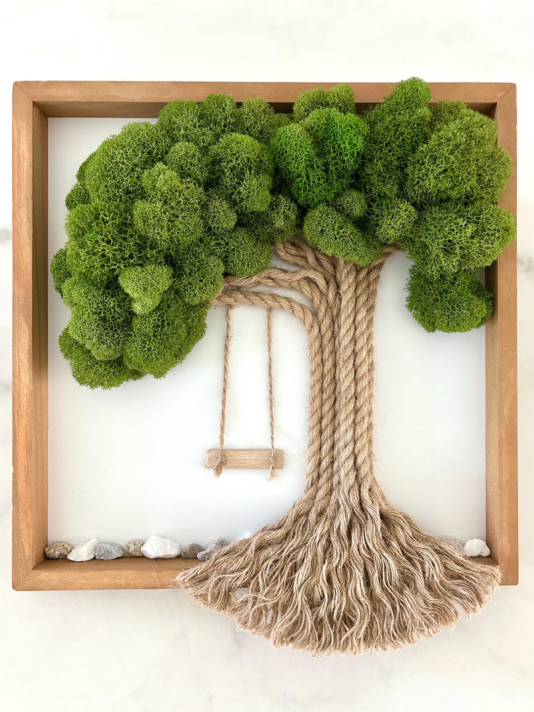 Moss Tree Wall Decor, Handmade Moss Tree: Biophilic Art (12x12) - Etsy