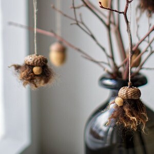 Acorn Gnome Ornaments, Holiday Decor, Grumpy Christmas Tree Ornaments ...