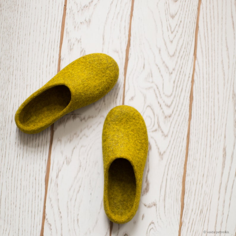 Yellow Slippers Women Slippers Felted Clogs Mustard Yellow - Etsy