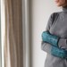 Fingerless Gloves, Teal Wool Mittens for Women, Eco Friendly Fancy Yarn ...
