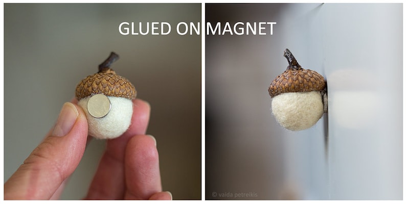Felt Acorn Magnet in Custom Color Packed in a Kraft Box for - Etsy