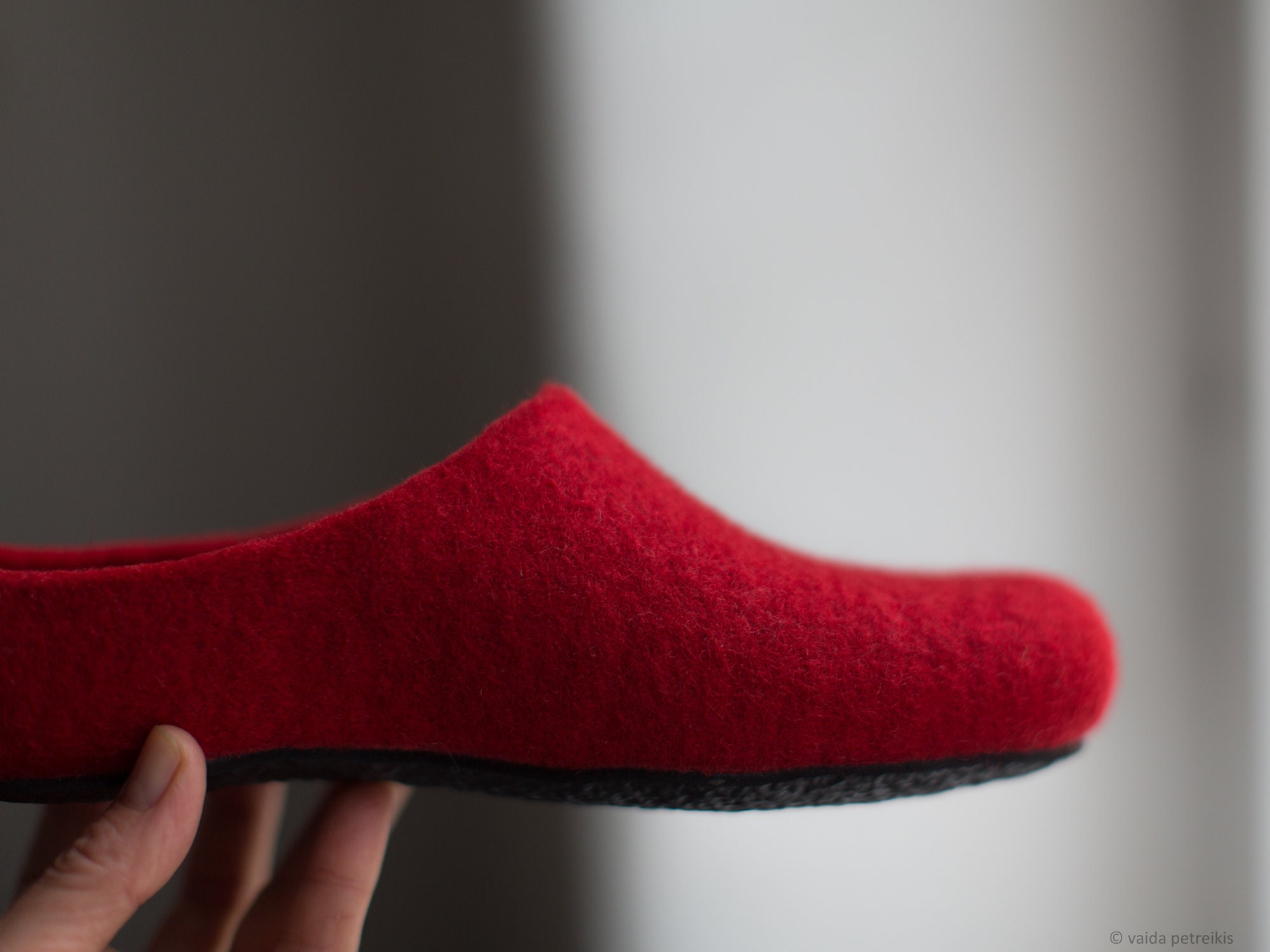Red Slippers, Women Felted House Shoes, Eco Friendly Wool Home Clogs ...