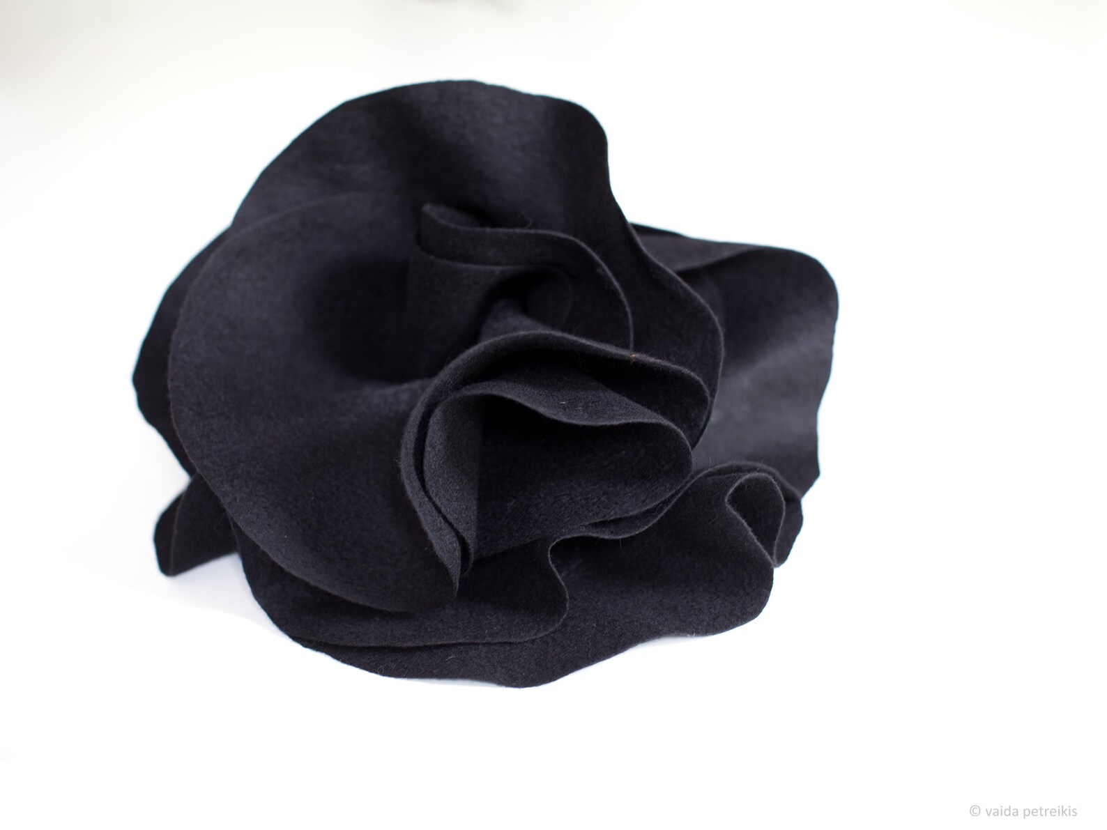 Black Ruffle Shawl, Elegant Nuno Felted Statement Scarf, Eco Fashion ...
