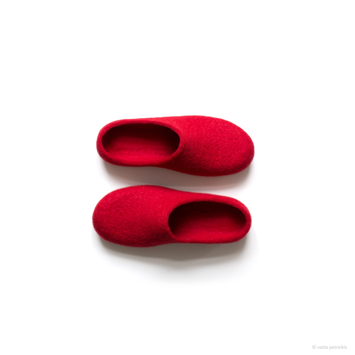 Red Slippers, Women Felted House Shoes, Eco Friendly Wool Home Clogs ...