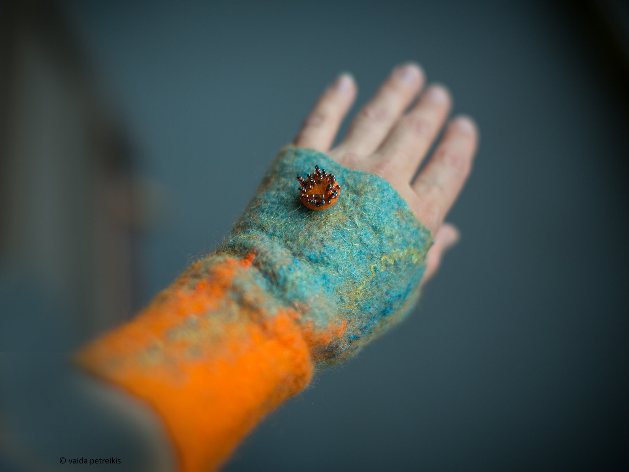 Felted Fingerless Gloves Wool Mittens Felt Arm Warmers in | Etsy