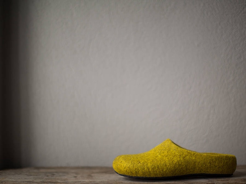 Yellow Slippers Women Slippers Felted Clogs Mustard Yellow - Etsy