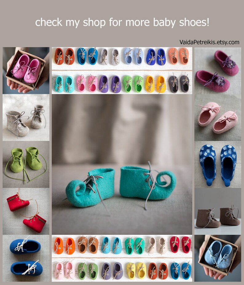 Felted Baby Shoes From Natural Organic Greyish Brown Wool With | Etsy