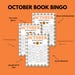 October Book Bingo, Printable Book Bingo, Monthly Book Bingo, Halloween ...