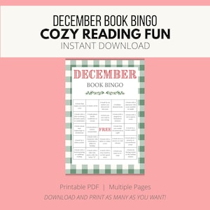 December Book Bingo, Christmas Book Bingo, Printable Bingo, Reading ...