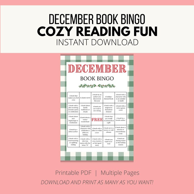 December Book Bingo, Christmas Book Bingo, Printable Bingo, Reading ...