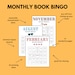 Monthly Book Bingo, Book Lovers Bingo, Adult Book Bingo Template ...