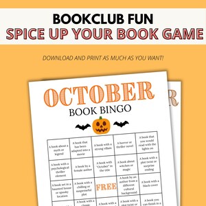 Fall Book Bingo Bundle, Printable Book Bingo, Autumn Book Reads, Fall ...