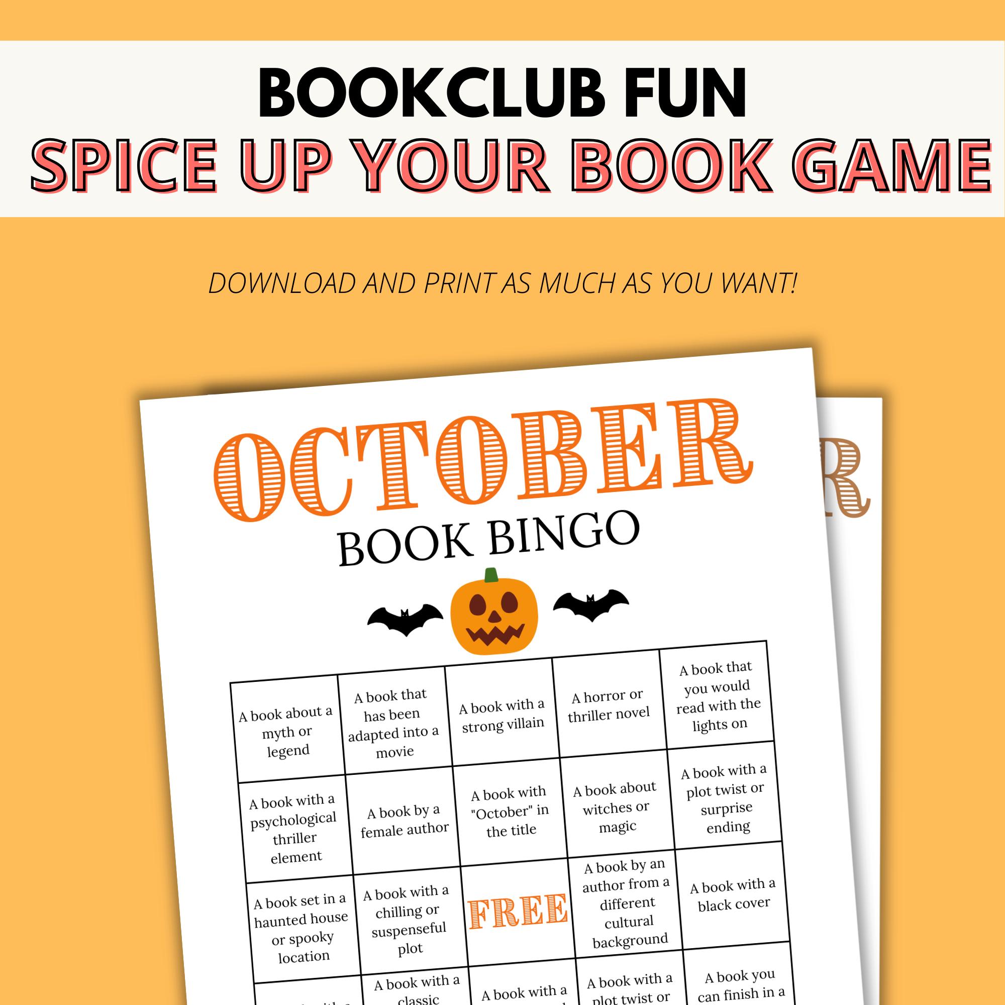 Fall Book Bingo Bundle, Printable Book Bingo, Autumn Book Reads, Fall ...