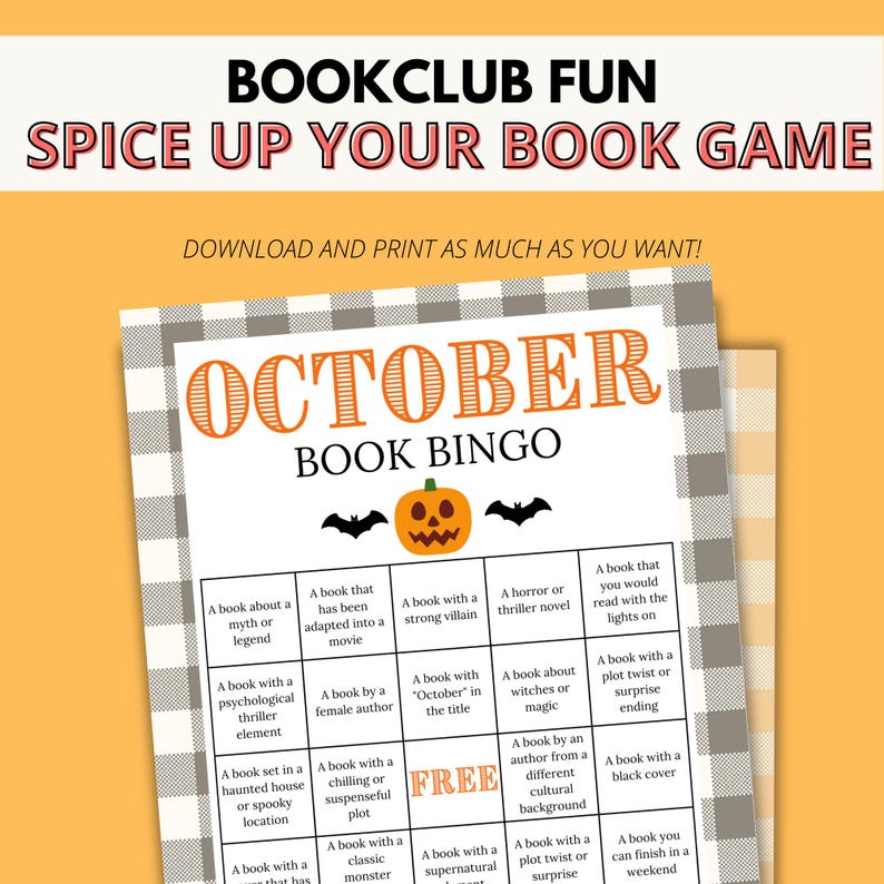 Fall Book Bingo Bundle, Printable Book Bingo, Autumn Book Reads, Fall ...