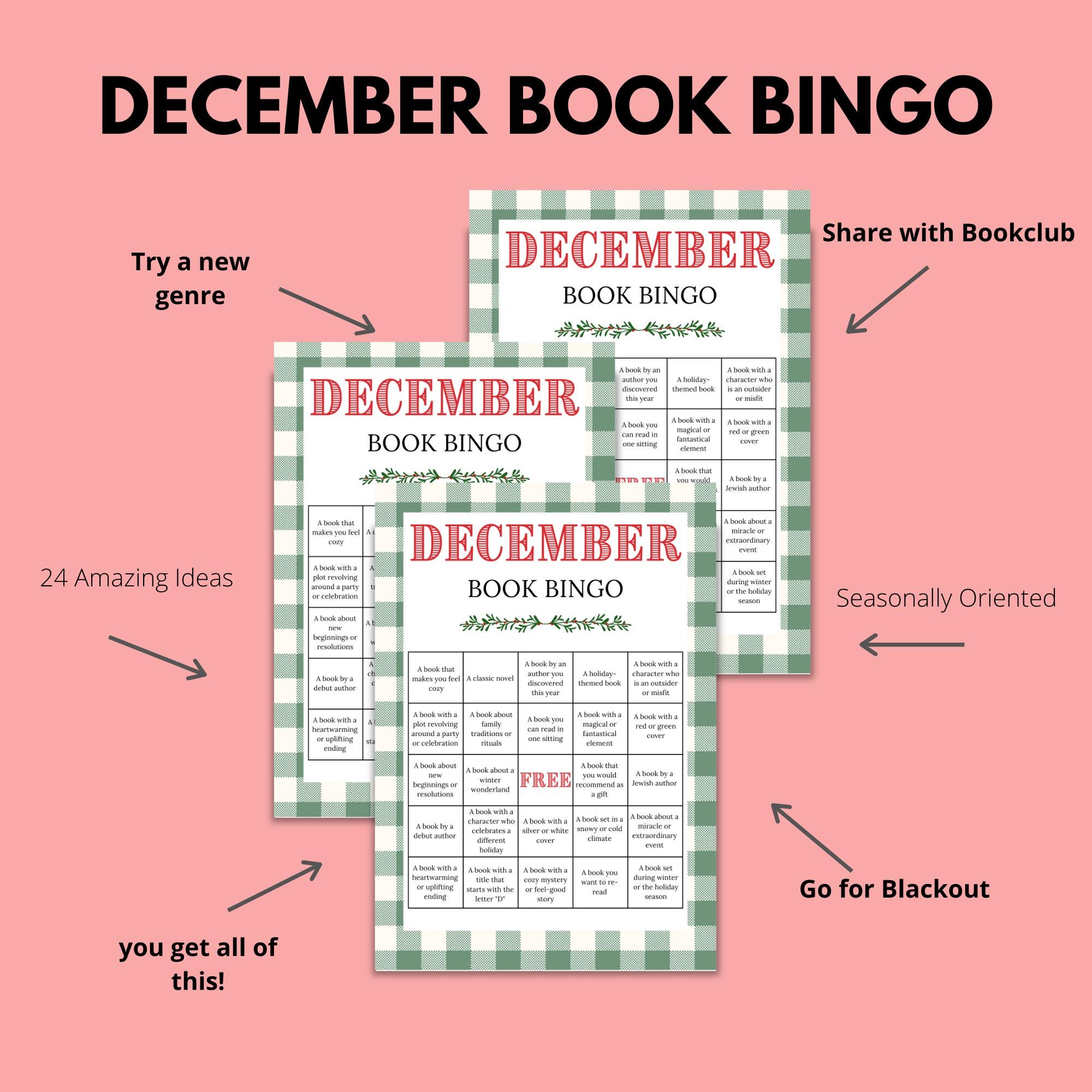 December Book Bingo, Christmas Book Bingo, Printable Bingo, Reading ...