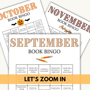 Fall Book Bingo Bundle, Printable Book Bingo, Autumn Book Reads, Fall ...