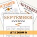 Fall Book Bingo Bundle, Printable Book Bingo, Autumn Book Reads, Fall ...