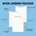 Printable Book Lending Tracker, Library Tracker, Book Journal Pages ...