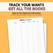 Book Wishlist Tracker, Printable Book Wishlist, Reading Wishlist ...