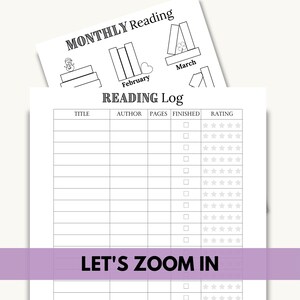 Monthly Book Tracker, Reading Tracker, Yearly Reading Bookshelf Tracker ...