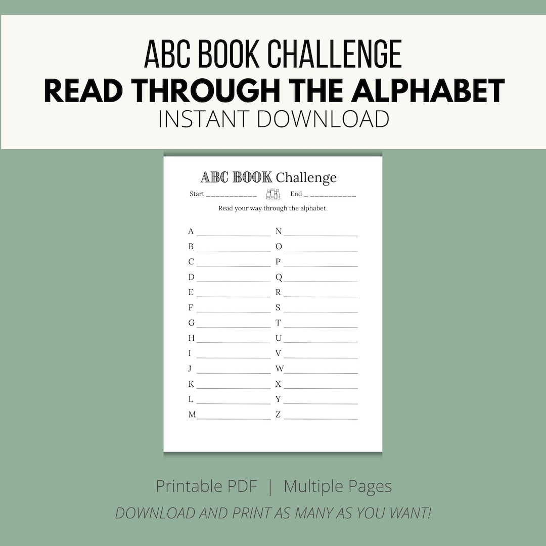 ABC Book Challenge, Alphabet Reading Challenge, Reading Challenge, Book ...
