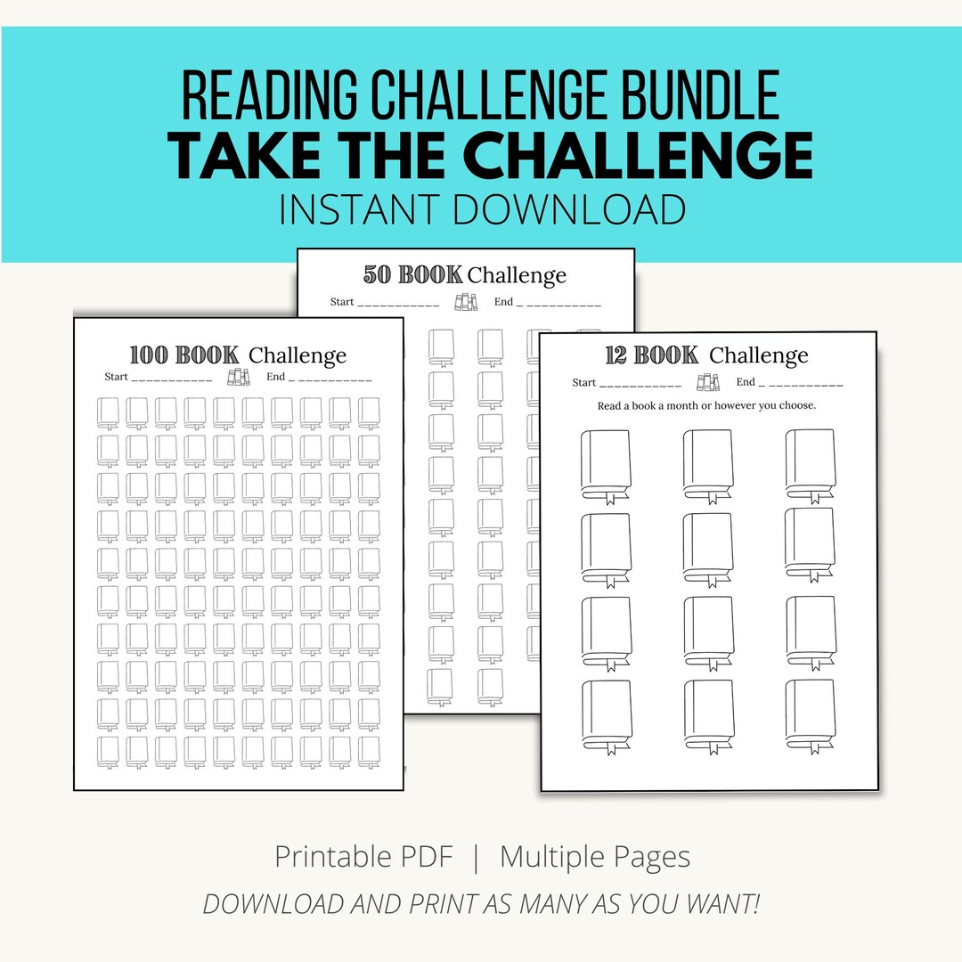 Reading Challenge Bundle, Book Challenge, Bookish Fun, Reading Log ...