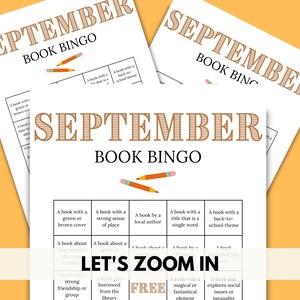 September Book Bingo, Printable Book Bingo, Fall Book Bingo, Reading ...