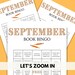 September Book Bingo, Printable Book Bingo, Fall Book Bingo, Reading ...