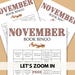 November Book Bingo, Monthly Book Bingo, Fall Reading Games, Reading ...