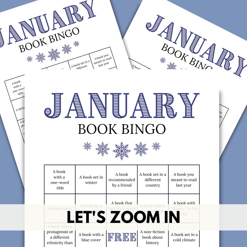 January Book Bingo, Winter Bingo, Book Club Activity, Bookish Fun ...