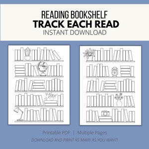 Printable Bookshelf Tracker, Reading Bookshelf, Book Tracker, Book ...
