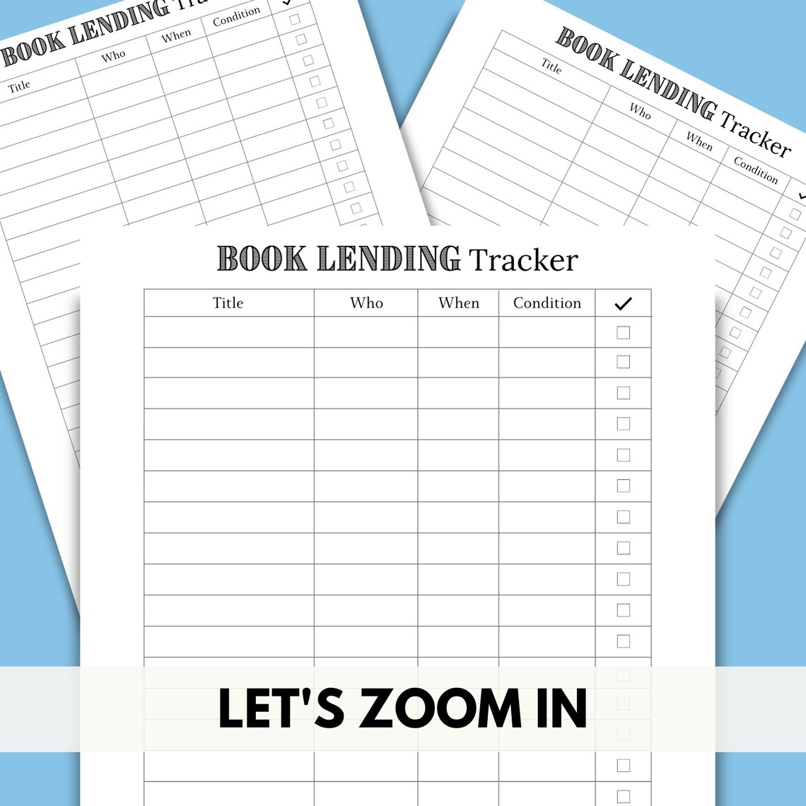 Printable Book Lending Tracker, Library Tracker, Book Journal Pages ...