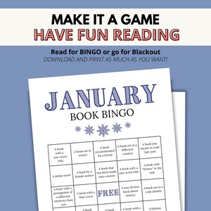 January Book Bingo, Winter Bingo, Book Club Activity, Bookish Fun ...