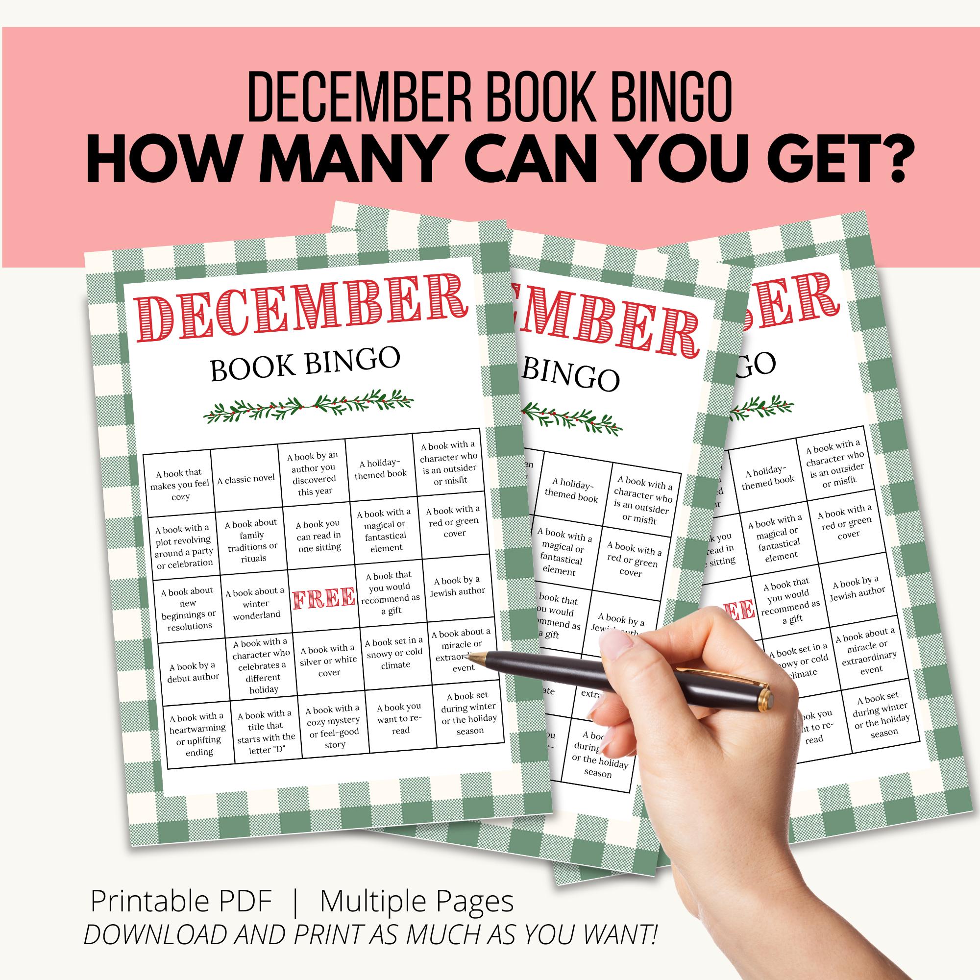 December Book Bingo, Christmas Book Bingo, Printable Bingo, Reading ...