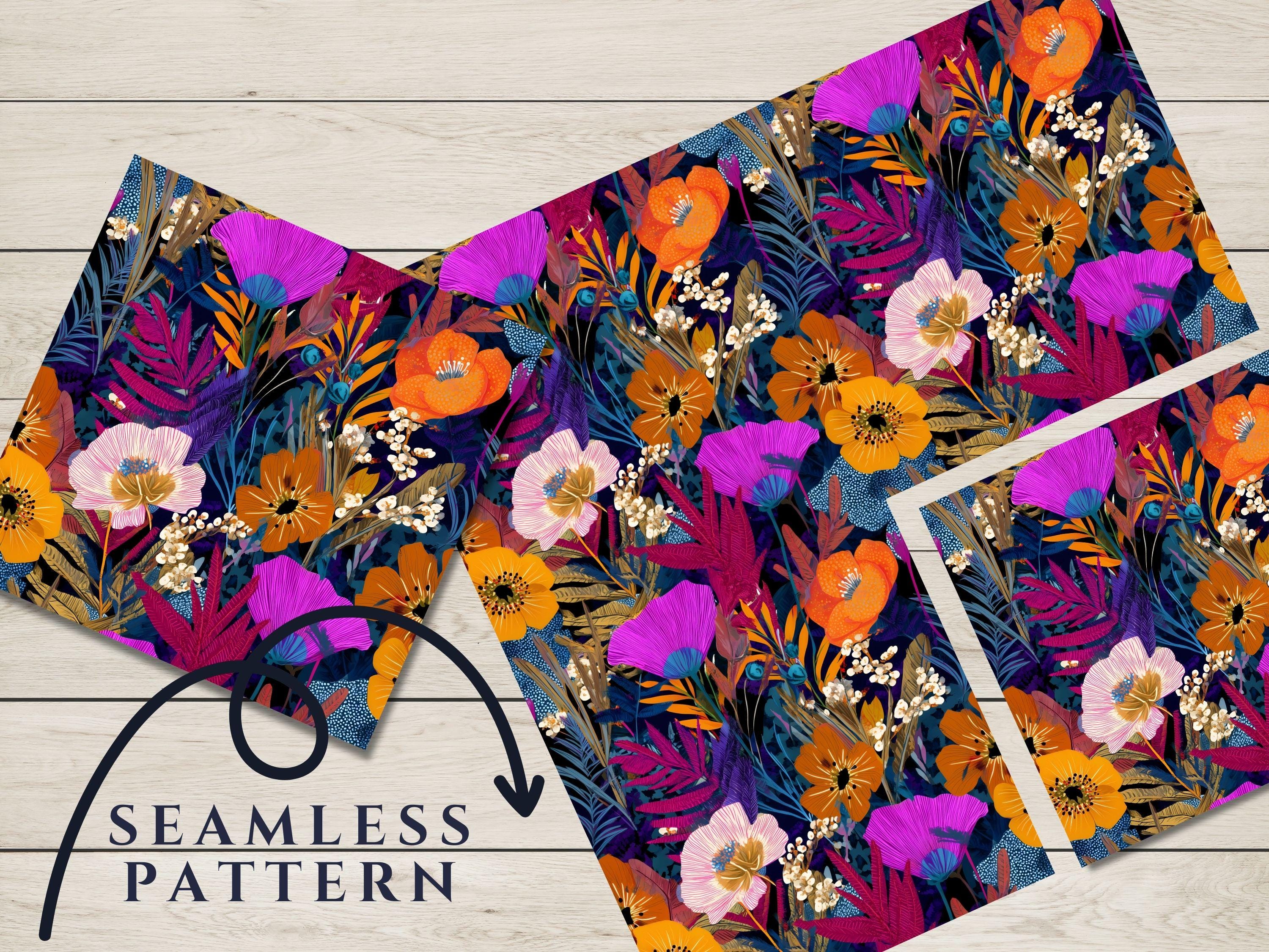 Botanical Digital Paper, Floral Seamless Patterns (12x12" JPEG) - Etsy